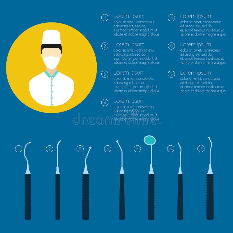 Dental Tools Vector Illustration Stock Vector - Illustration of care ...