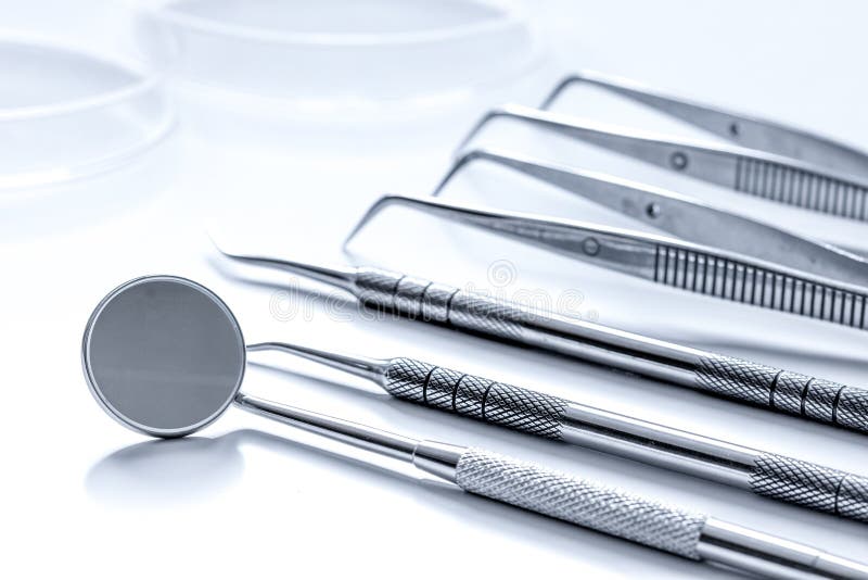 Dental Tools on White Background Close Up Stock Photo - Image of clinic ...