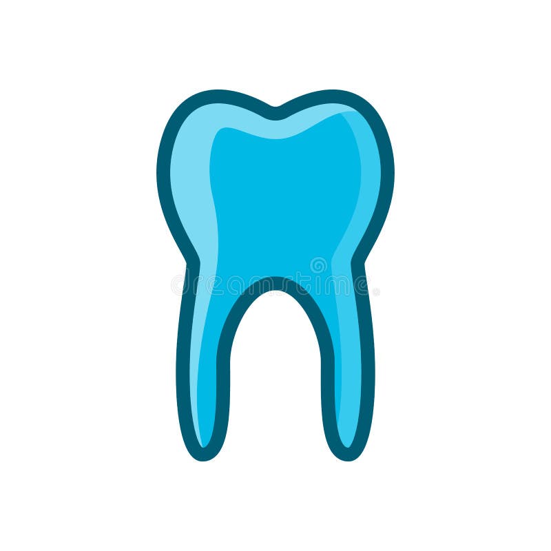 Dental Tooth Blue Icon Vector Illustration Isolated on White Background ...