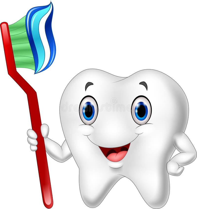 Dental Tooth and Toothbrush Cartoon Stock Vector - Illustration of hero ...