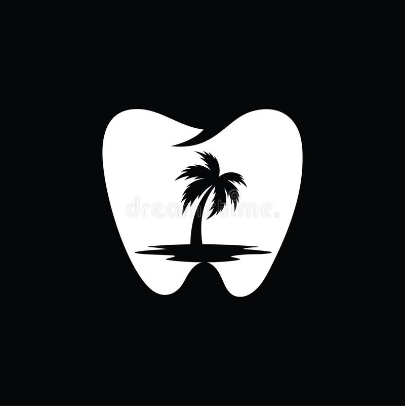 Dental with Tree Palm Logo Design Inspiration Stock Illustration ...