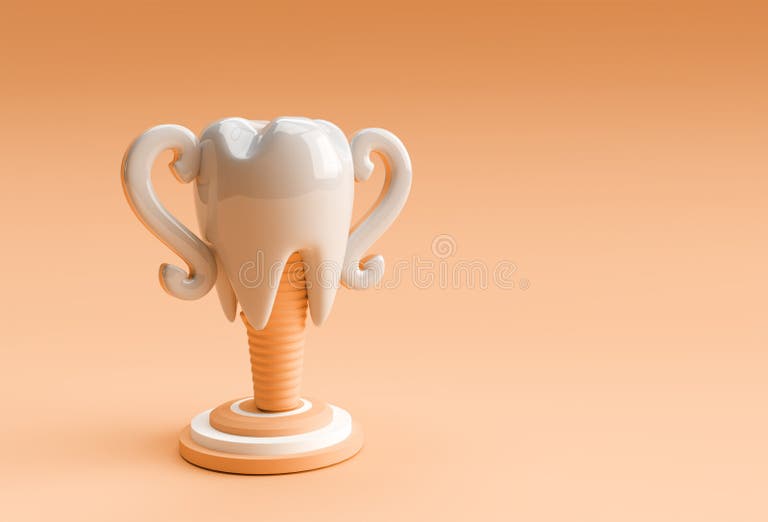 Dental Trophy Model of Premolar Tooth 3D Rendering Stock Illustration ...