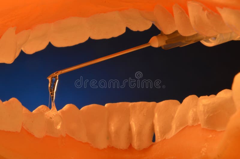 Hypodermic Needle Making Injection into Gum Stock Image - Image of ...