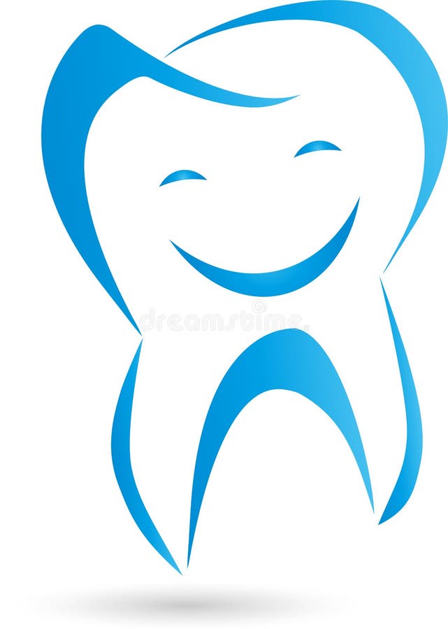 Dente in Blu, Risata, Dente, Logo Del Dentista Illustrazione Vettoriale ...