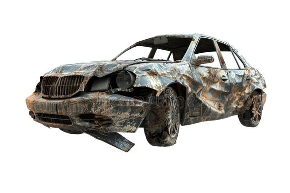 Dented Car on Transparent Background Stock Illustration - Illustration ...