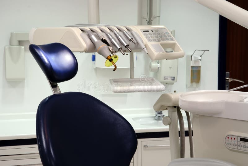 Dentist chair and tools stock image. Image of dental, drill - 7580785