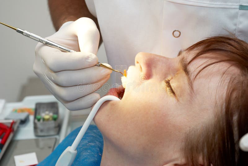 Dentist Curing the Patient S Stock Photo - Image of medicine, glove ...