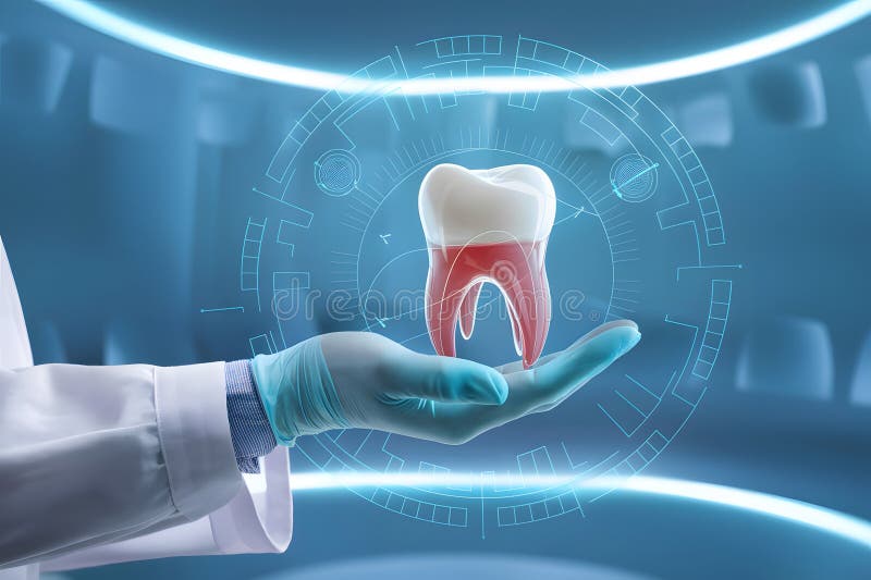 Dentist Displays 3D Tooth Model on Futuristic Interface for Advanced ... Dentist Displays 3D Tooth Model on Futuristic Interface for Advanced ...