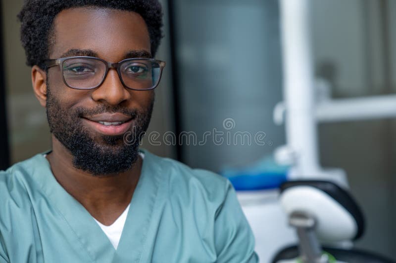 Dentist Doctor Posing at Workplace in Modern Clinic Interior Stock ...
