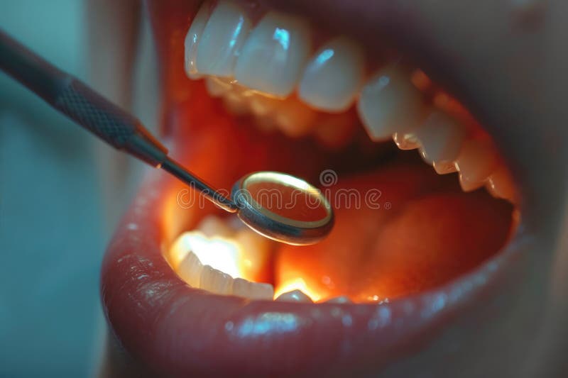 Dentist Examines Teeth in Patient S Open Mouth Stock Photo - Image of ...