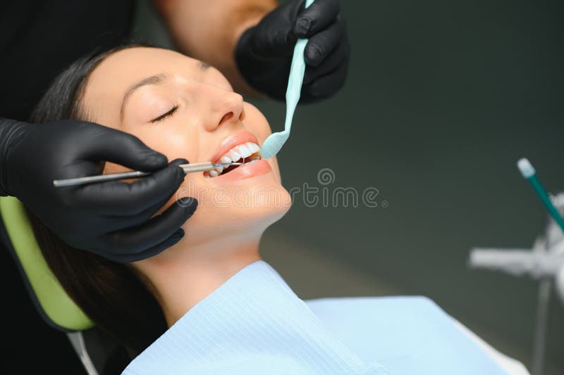 Dentist Examining Patient& X27;s Teeth, Close Up Stock Photo - Image of ...