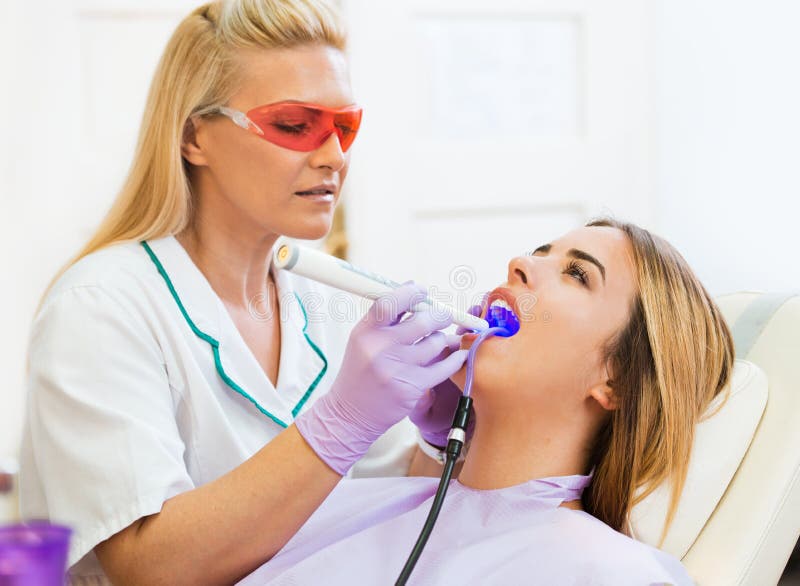 Dentist Examining Teeth at Dental Office Stock Photo - Image of healthy ...