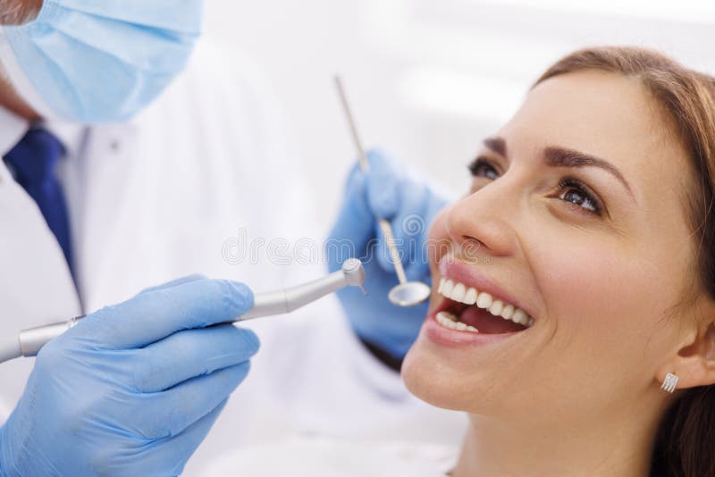 Dentist Fixing Patient`s Tooth Stock Image - Image of oral, instrument ...