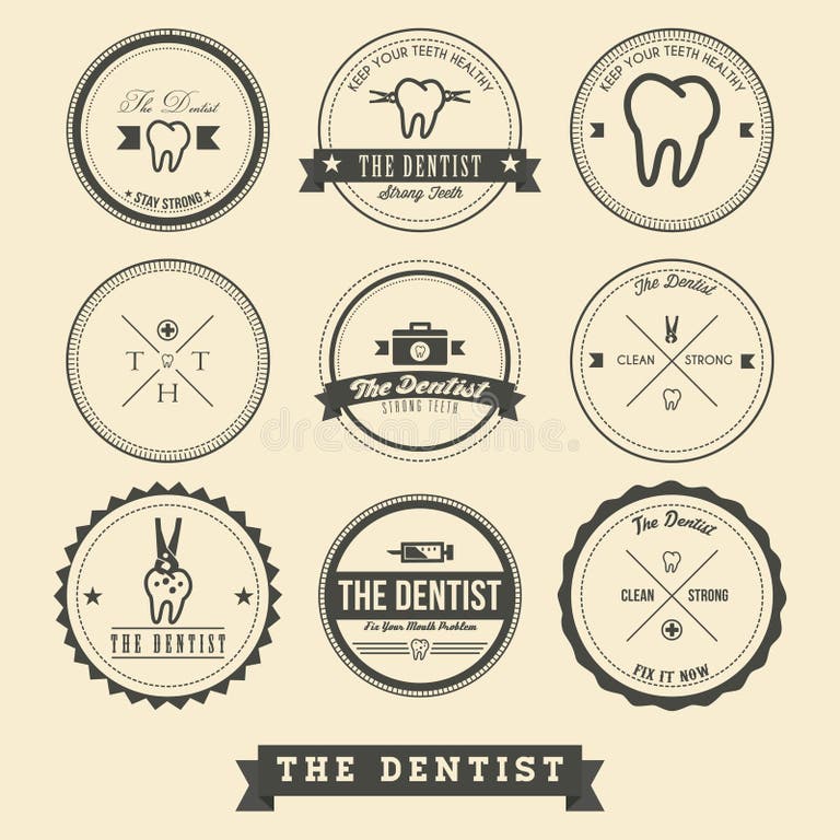 Dentist Label Design stock vector. Illustration of creative - 47493446