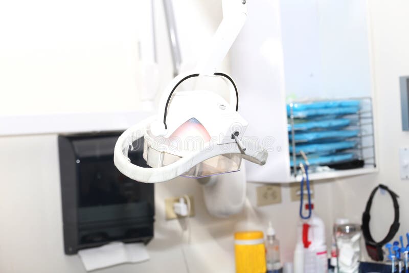 Dentist Lamp in Doctors Office Stock Image - Image of office, light ...