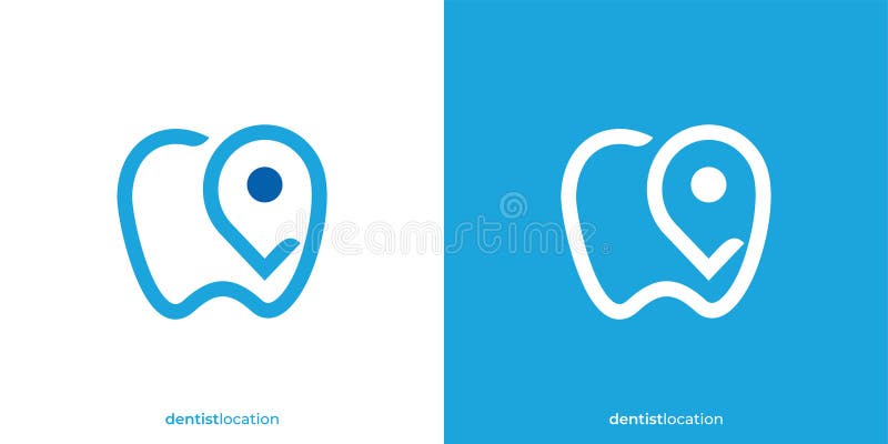 Simple Dentist Location Logo. Teeth and Location Pin Map Point Icon ...