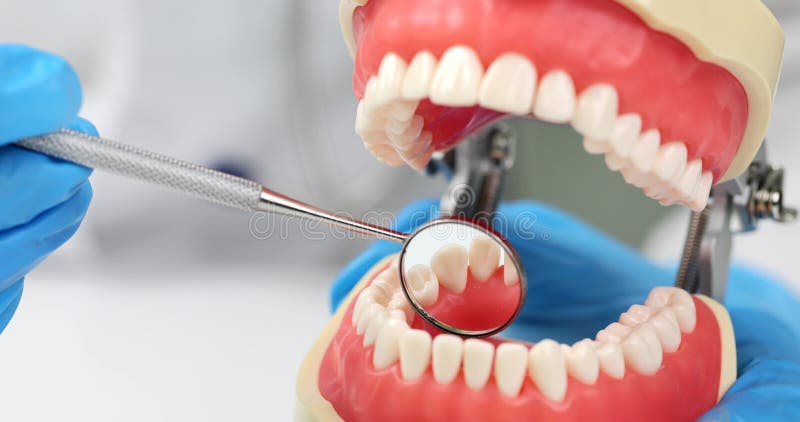 Dentist Looks at Back Side of Teeth with Reflection Mirror Stock Video ...