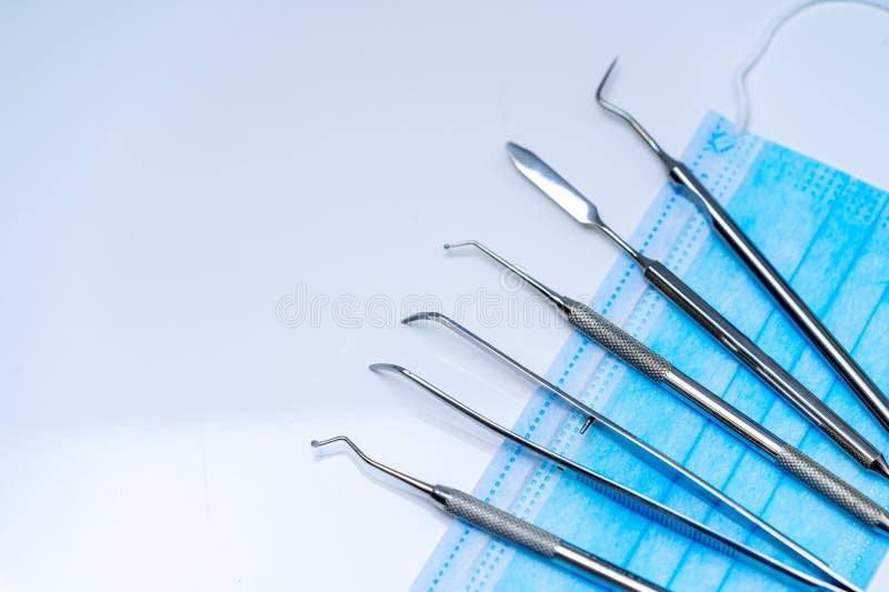 Dentist Medical Instruments for Examining Patient. Set of Instruments ...