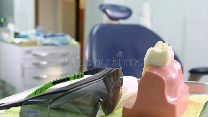 Dentist Office with Green Screen on Monitor and Dental Tools Stock ...