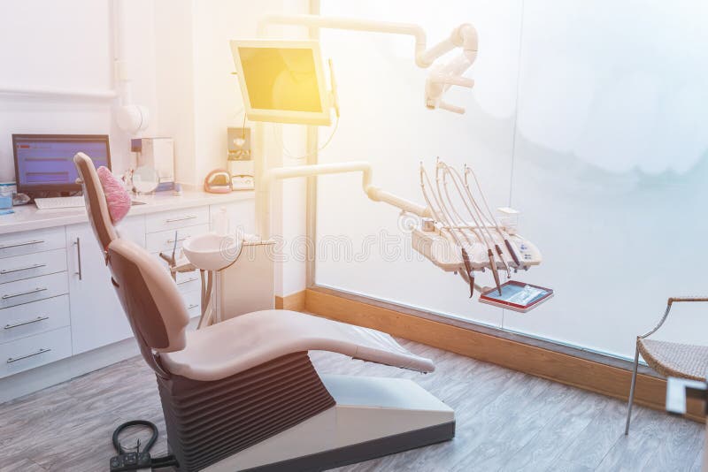 Dentist`s Office, Operating Table and Tools. Stock Photo - Image of ...