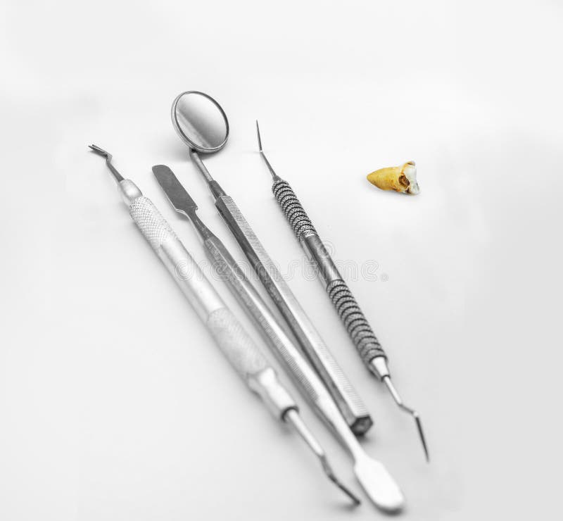 Dentist`s Tools and Wisdom-tooth Stock Image - Image of molar ...