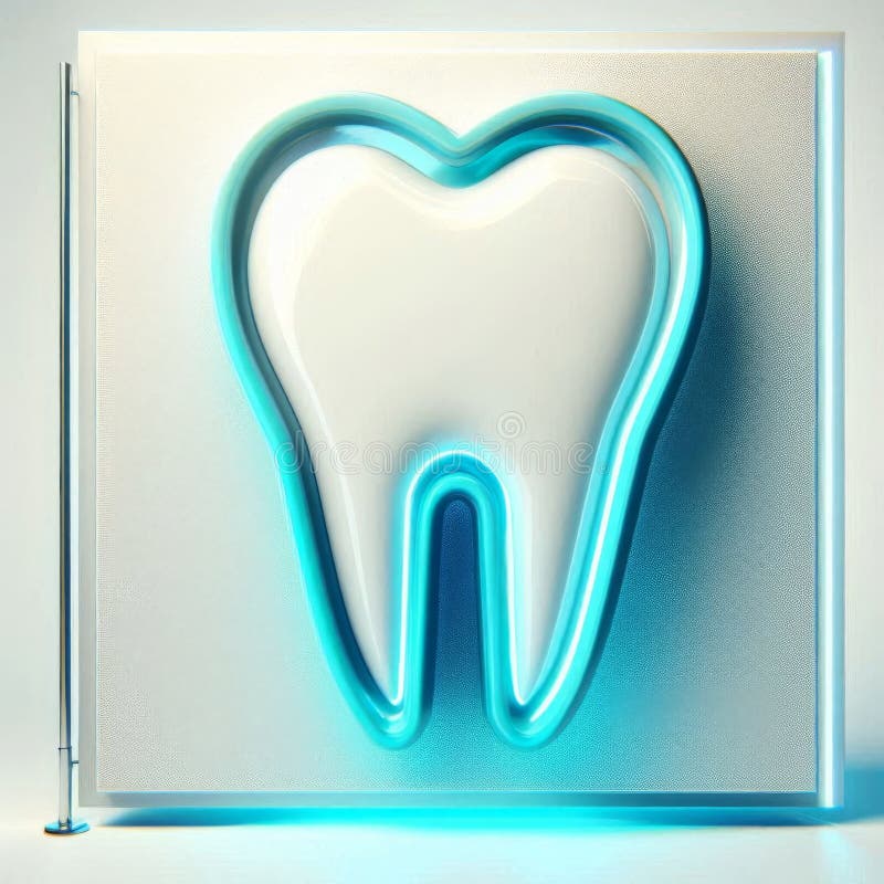 Dentist Sign with Tooth Graphic on White Background Stock Illustration ...