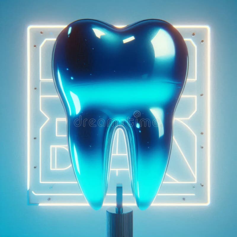 Dentist Sign with Tooth Graphic on White Background Stock Illustration ...