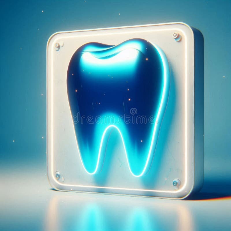 Dentist Sign with Tooth Graphic on White Background Stock Illustration ...