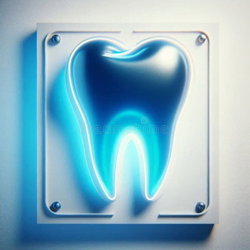 Dentist Sign with Tooth Graphic on White Background Stock Illustration ...