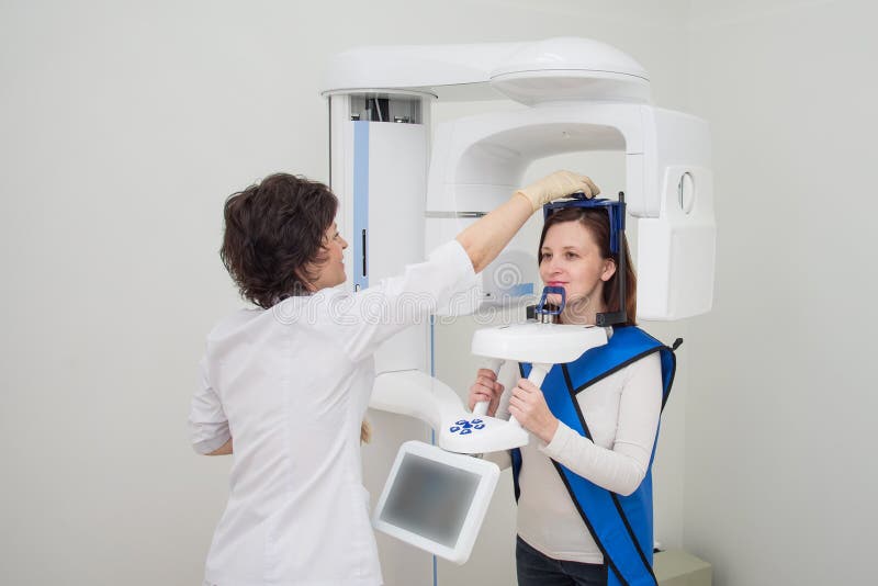 Dentist Taking a Panoramic Digital X-ray of a Patient S Teeth Stock ...