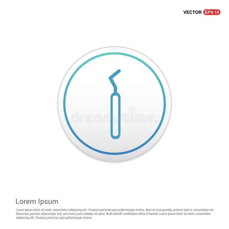 Dentist Tools Elements Icon - White Circle Button Stock Vector ...
