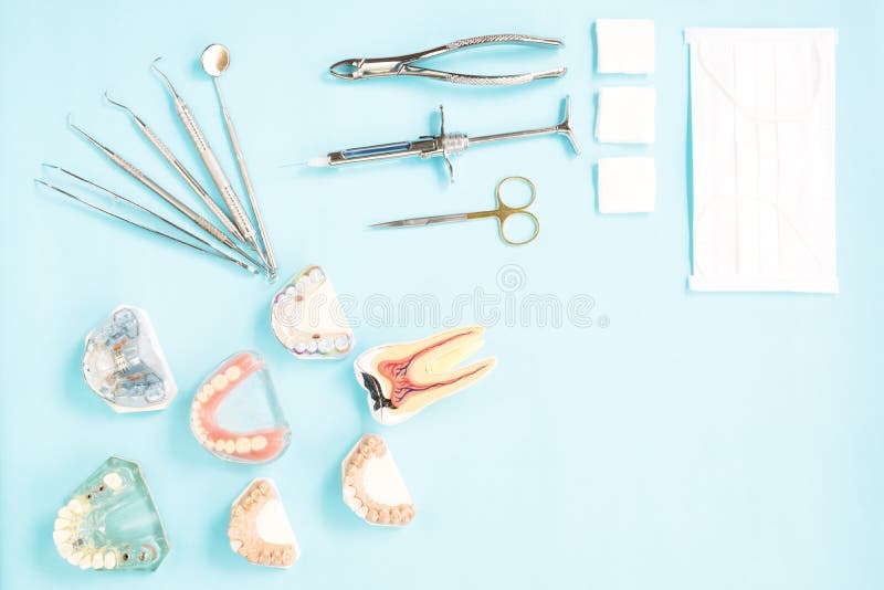 Dentist Tools and Prosthodontic. Stock Photo - Image of equipment, view ...