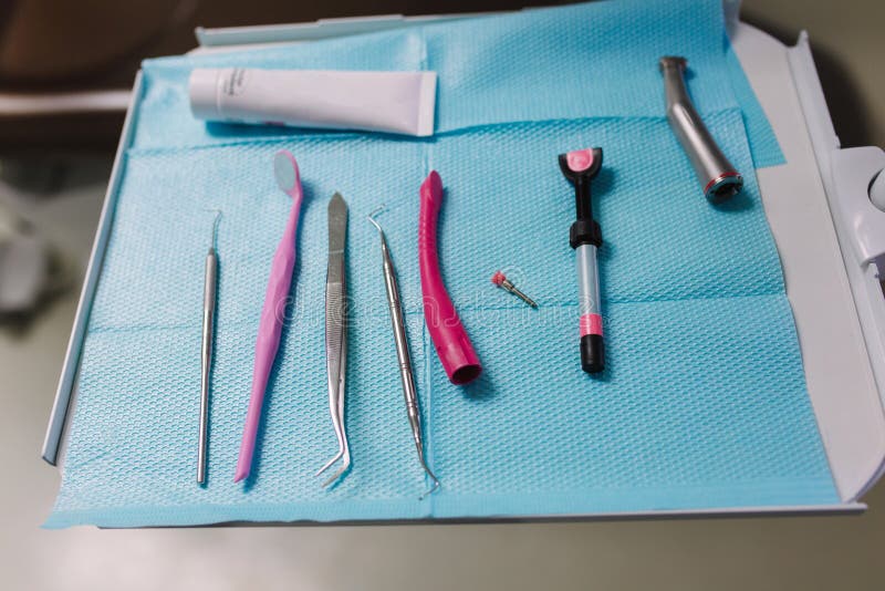 Dentist Tools on the Table in the Clinic Stock Photo - Image of open ...