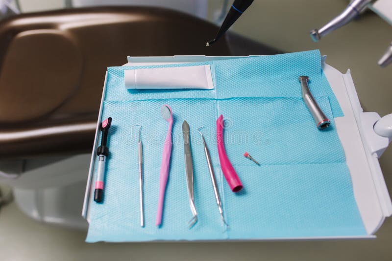 Dentist Tools on the Table in the Clinic Stock Photo - Image of dentist ...