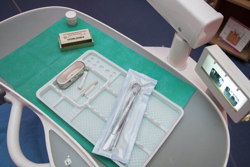 Arranged Dentist Tools and Radiography Stock Photo - Image of dental ...