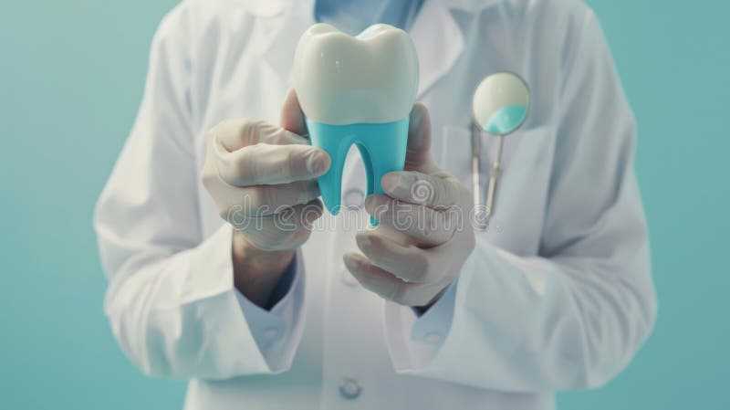 The Dentist with Tooth Model.AI Generated Image Stock Image - Image of ...