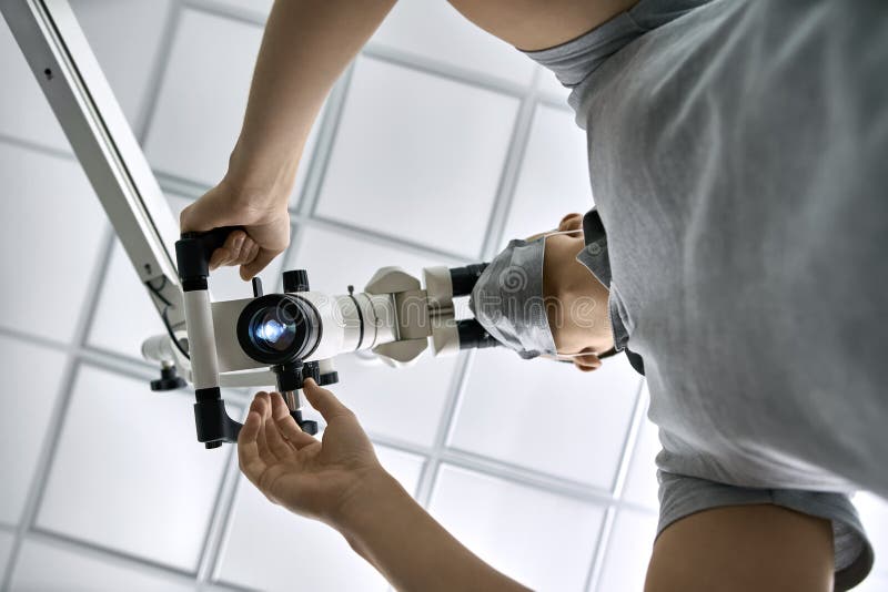Dental Microscope.white Cabinet Working Room Stock Image - Image of ...