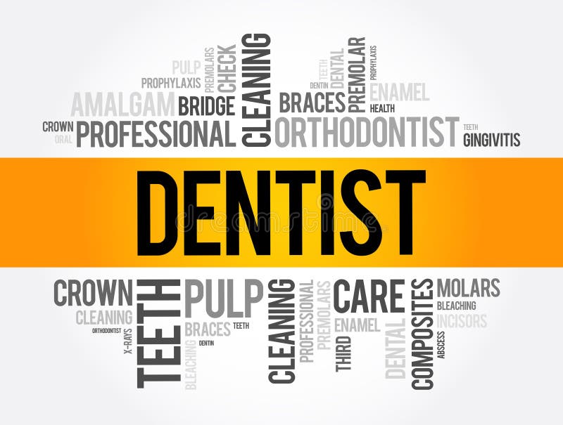 Dentist Word Cloud Collage, Health Concept Background Stock Photo ...