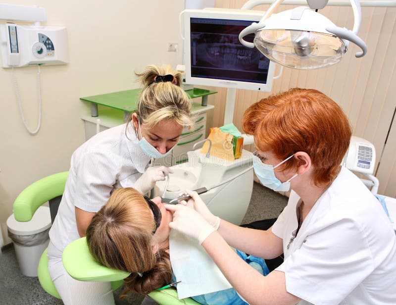 Dentist at Work in Dental Room Stock Image - Image of dentist, medical ...