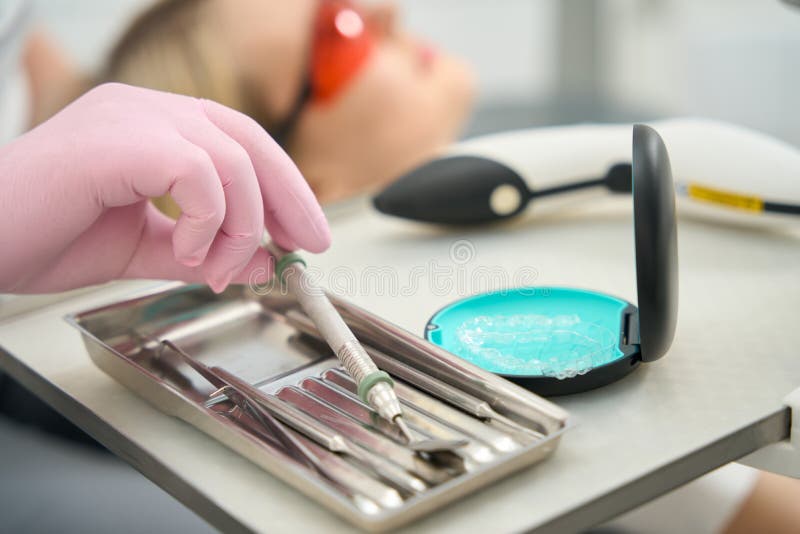 Dentist Working Tools Close-up on the Table Stock Image - Image of care ...