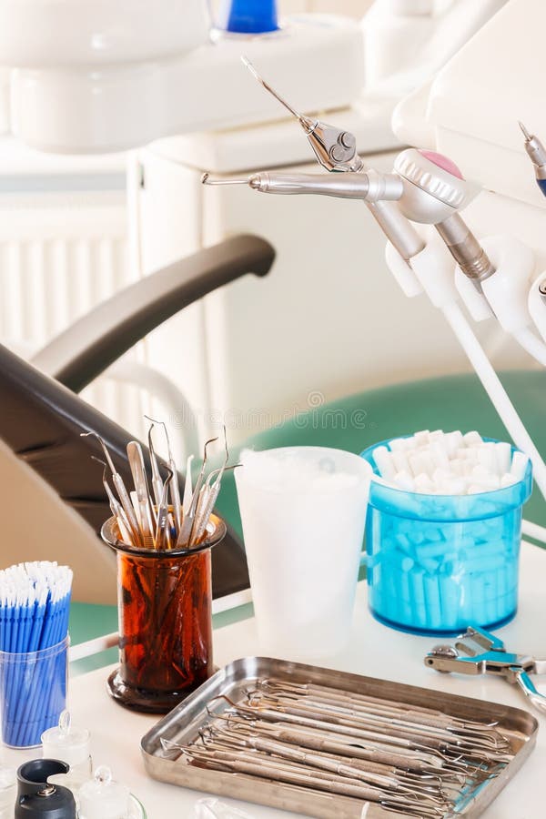 Dentist at Workplace Using Sterile Instruments Stock Image - Image of ...