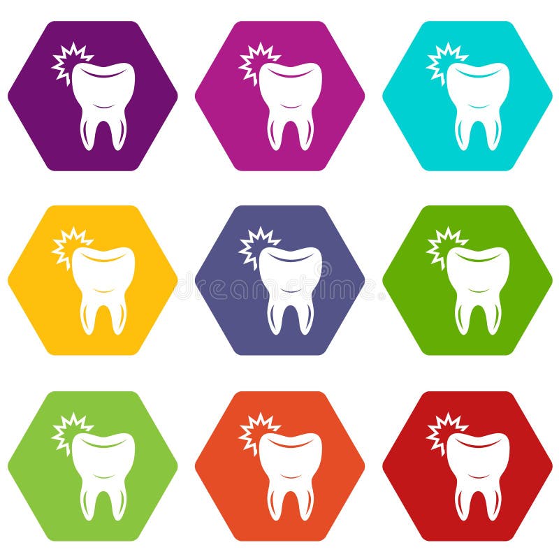 Dentistry Icons Set 9 Vector Stock Vector - Illustration of clinic ...