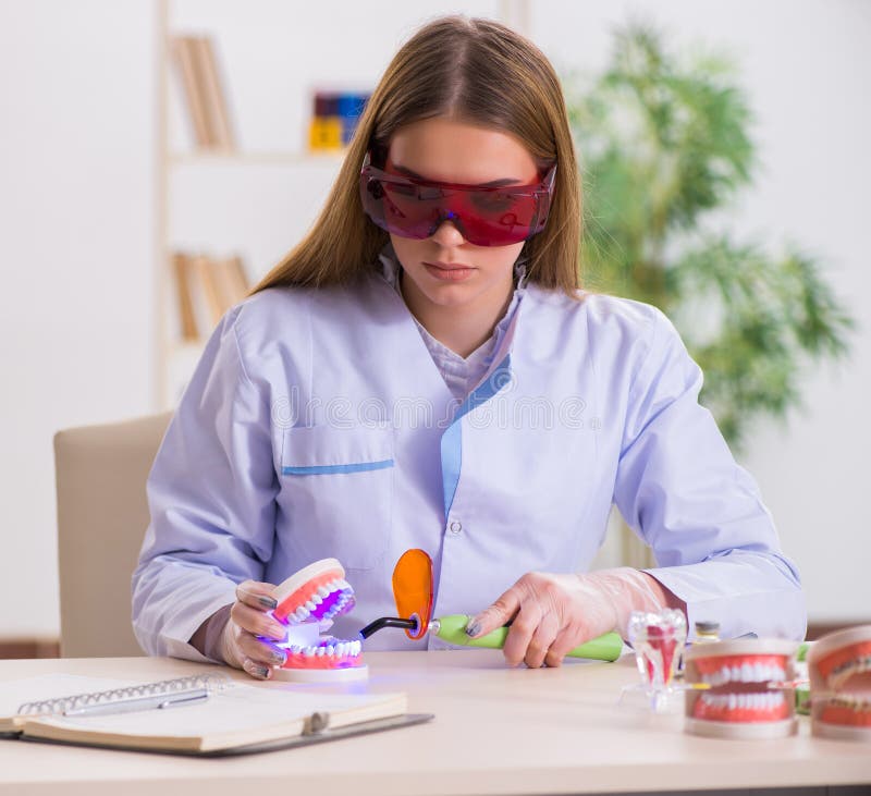 Dentistry Student Practicing Skills in Classroom Stock Image - Image of ...