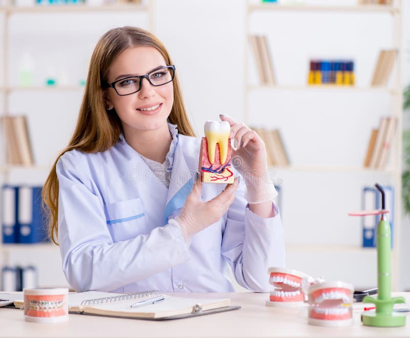 Dentistry Student Practicing Skills in Classroom Stock Photo - Image of ...