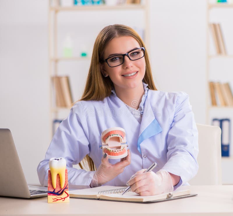 Dentistry Student Practicing Skills in Classroom Stock Image - Image of ...