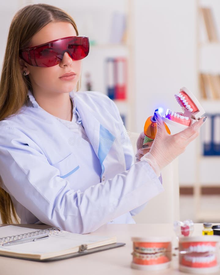 Dentistry Student Practicing Skills in Classroom Stock Image - Image of ...