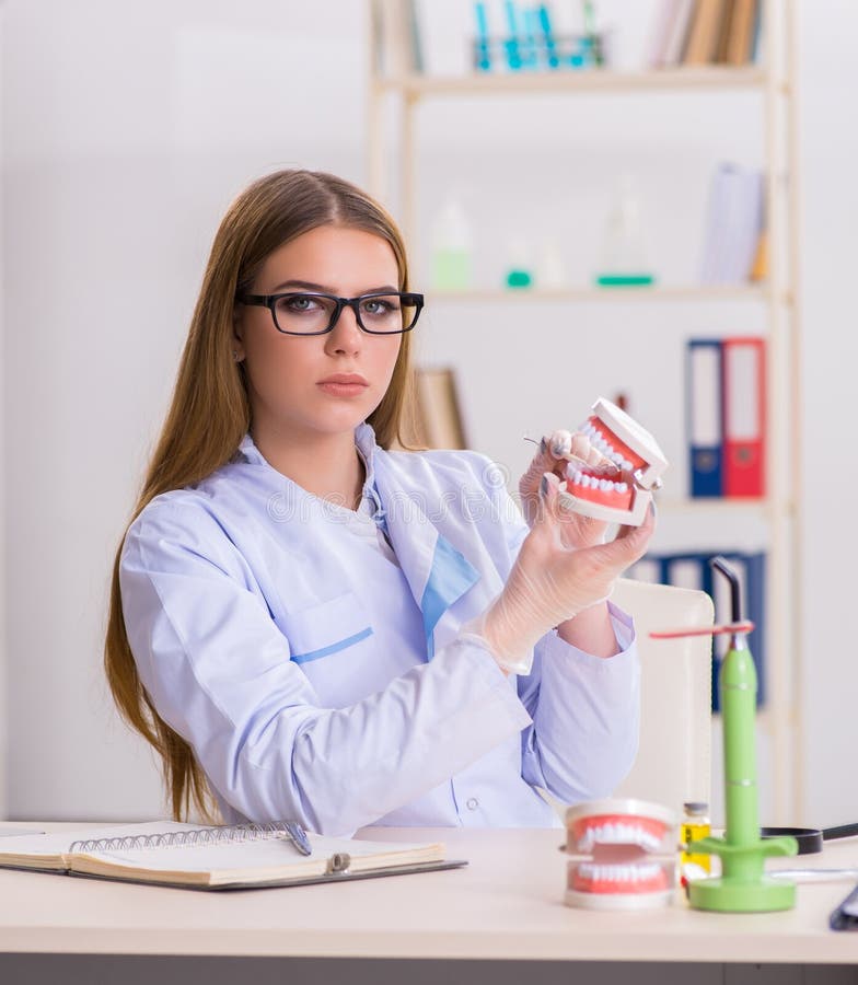 Dentistry Student Practicing Skills in Classroom Stock Image - Image of ...