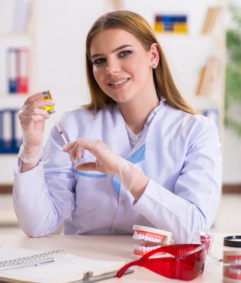 Dentistry Student Practicing Skills in Classroom Stock Image - Image of ...
