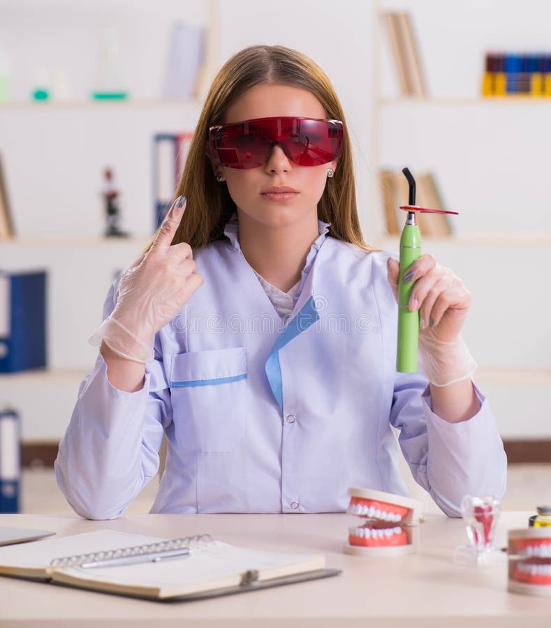 Dentistry Student Practicing Skills in Classroom Stock Photo - Image of ...
