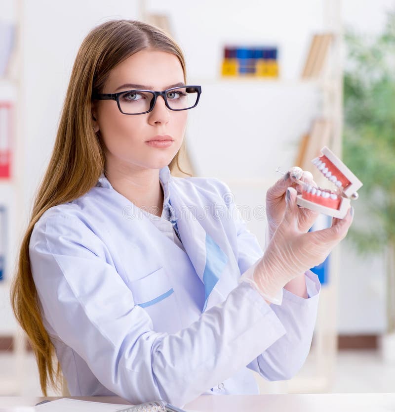 Dentistry Student Practicing Skills in Classroom Stock Photo - Image of ...